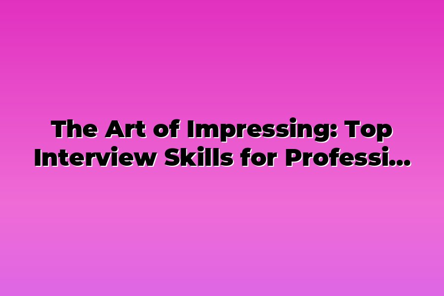 The Art of Impressing: Top Interview Skills for Professional Growth